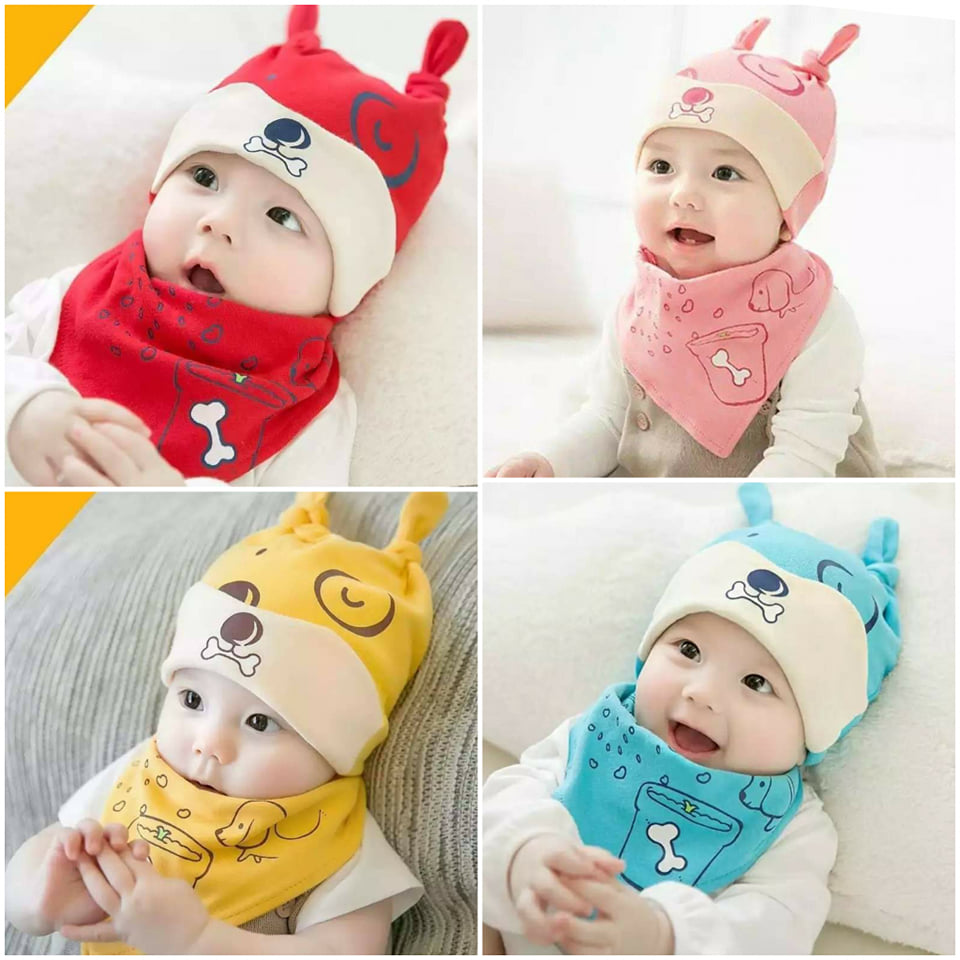 Comfortable Newborn Cap with Bib - Mom's E-shop BD