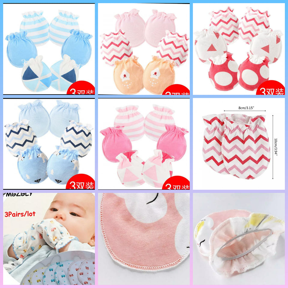 Anti-Scratch Mitten Set (3 Pairs) - Mom's E-shop BD